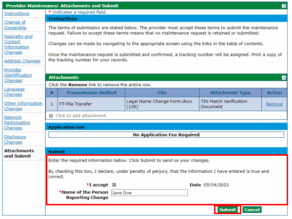 Updating Legal Name and Tax Identification Number | Department of Health Care Policy and Financing